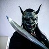 Cool Badass Face Masquerade Mask for Men, Samurai Assassin Scary Oni ...