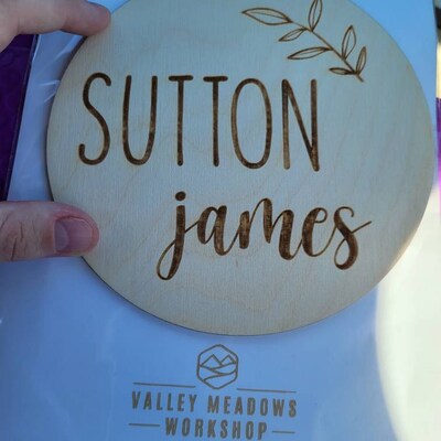Personalized Wooden Baby Name Disc - Etsy