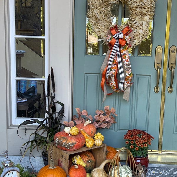 Corn Shuck Wreath - Fall Corn Shuck Wreath - Farmhouse Wreath - Fall ...