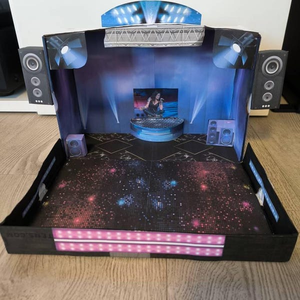 Music Concert Stage Shoebox Diorama, Create Your Own Theater, Cut and ...