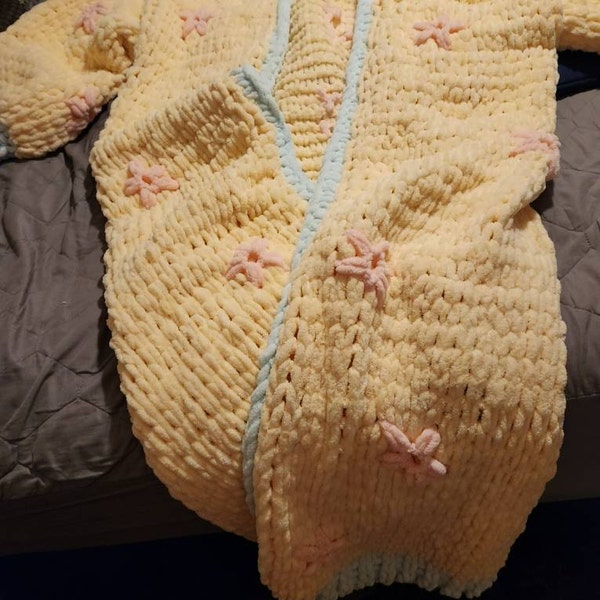 Handknit Reversible Red and Black Spider Star Graphic Pattern Chunky ...