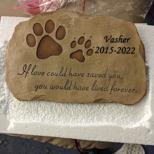 Pet Memorial Stones Dog Memorial Stones, Paw Prints Pet Dog Garden ...