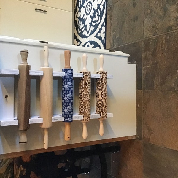 Multiple Rolling Pin Rack, Wooden Rolling Pin Shelf, Rolling Pin ...