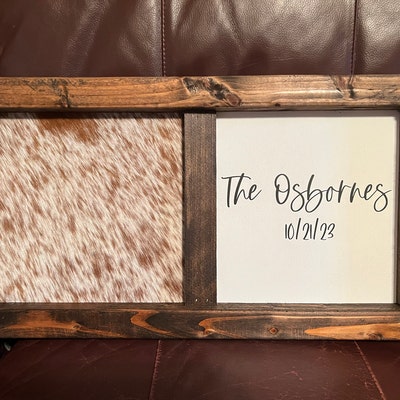 Genuine Cowhide Sign / Western Decor / Cowhide Decor / Wall - Etsy
