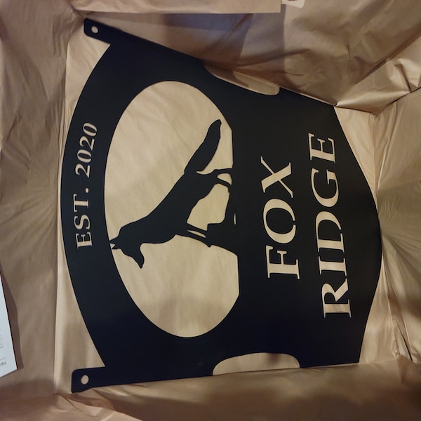 Metal FOX Sign With FOX, 2ft Sign - Etsy