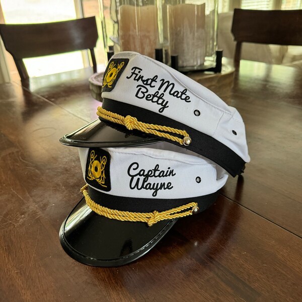 Captain Hat, Nautical Captain's Hat, Gift for New Boat Owner, Captain ...