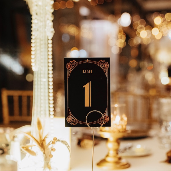 Great Gatsby Art Deco Table Cards, Table Numbers, Table Decoration ...