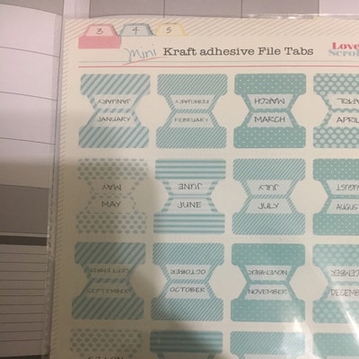 12 Months Sticker Tabs regular Size - Etsy