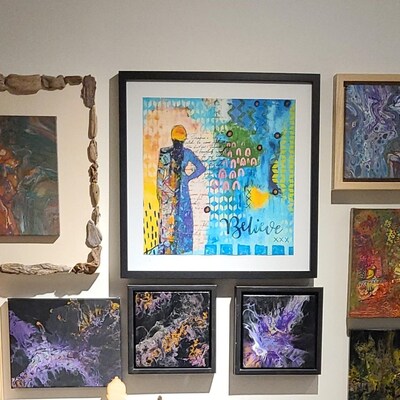 Mixed Media Silhouette Giclée Matte Paper Print Believe - Etsy