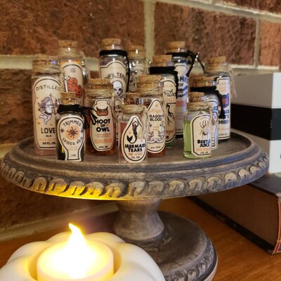 Halloween Apothecary Potion Rack Set of 5 Test Tube Vials in - Etsy