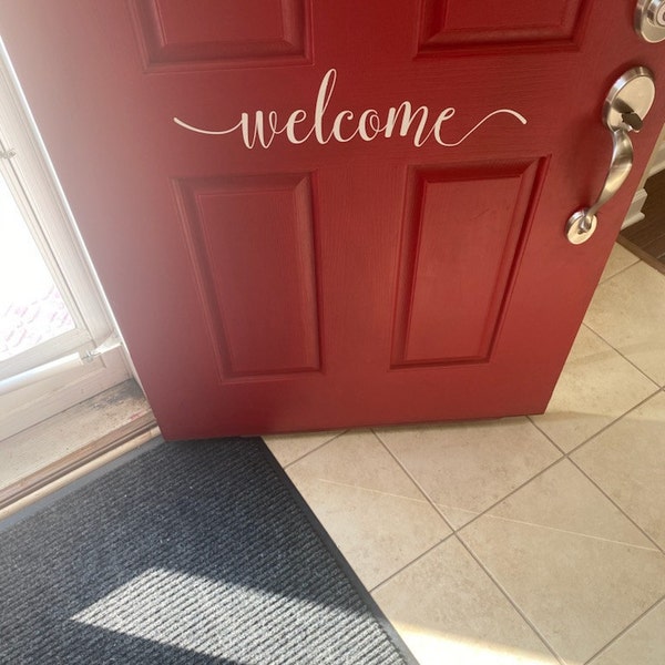 Welcome Door Decal Front Door Decal Welcome Vinyl Decal D024 Front Door ...