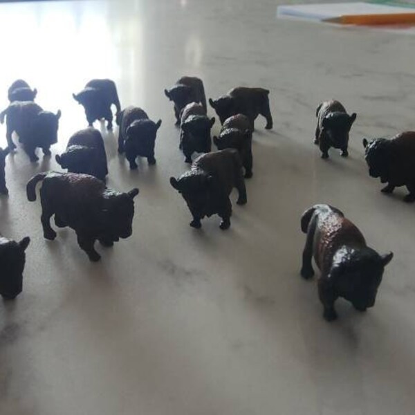 Set of Miniature Buffalo - Mini Buffalo - Bison - Terrarium Supplies ...