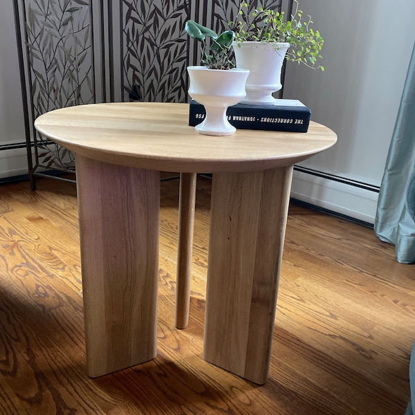 Round Coffee Table - Unique Coffee Table - Wood Coffee Table - Minimalist Oak Table - Original ...