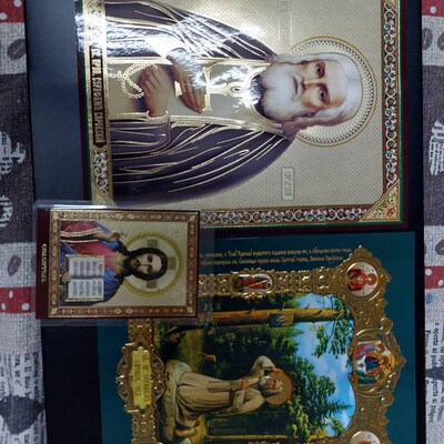 Oil is Consecrated on the Icon of George the Victorious Holy Oil Bottle ...