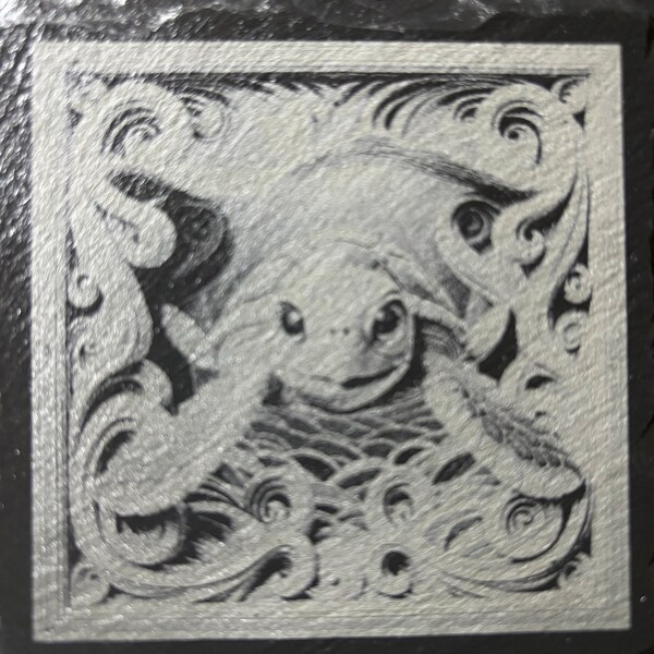 Sea Turtle 3D Illusion PNG Laser File, Turtle PNG, Sea Turtle Slate ...