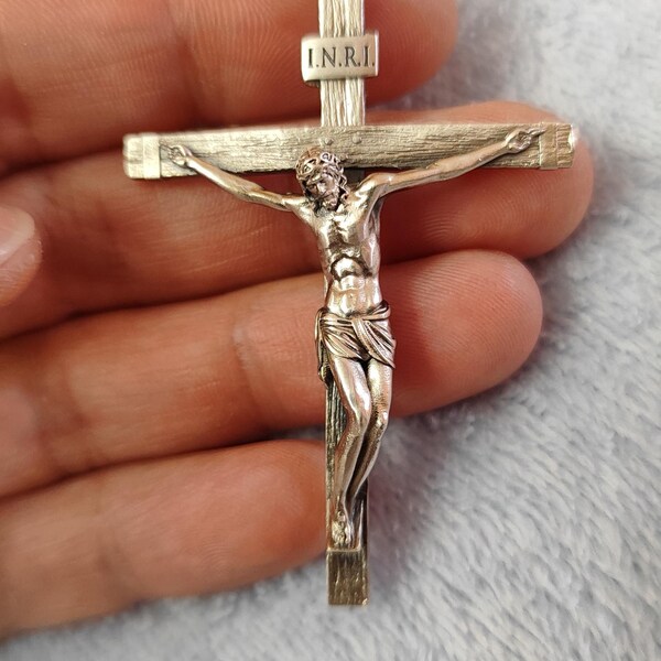 Personalized Silver Jesus Cross Necklace, Handmade Crucifixion of Jesus ...