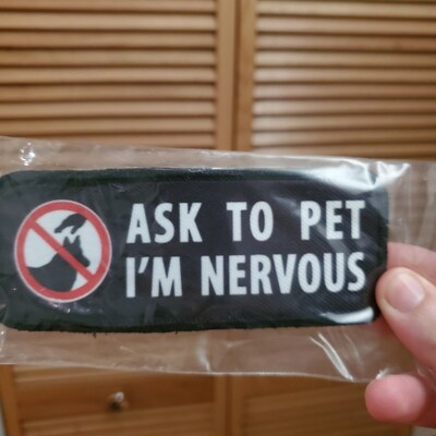 Nervous Dog Patch Ask to Pet Patch Dog Vest Patches Custom Dog Patches ...