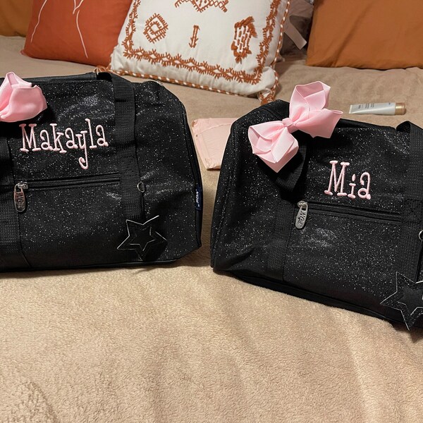 Sparkle Glitter Dance Bag Monogrammed Cheer Pink Glitter Duffel ...