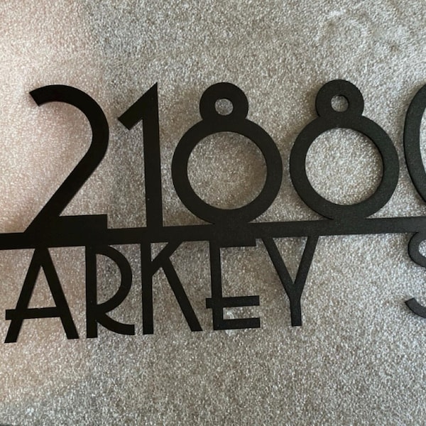 Mid Century Modern Metal House Number Sign Address Sign With Street ...