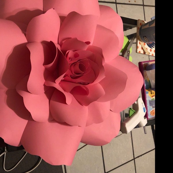Giant Paper Rose Templates, DIY Large Paper Flowers, Printable PDF ...