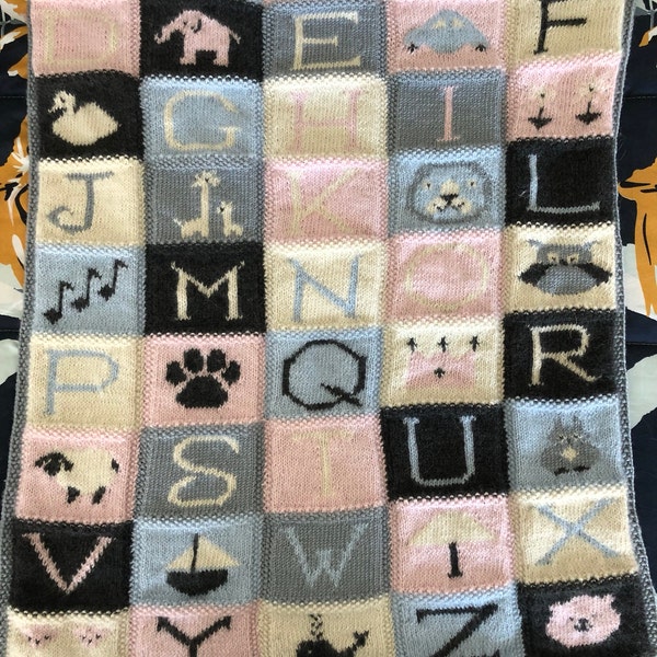 Alphabet Blanket, Baby Blanket, ABC Knit, Knitting Pattern ...