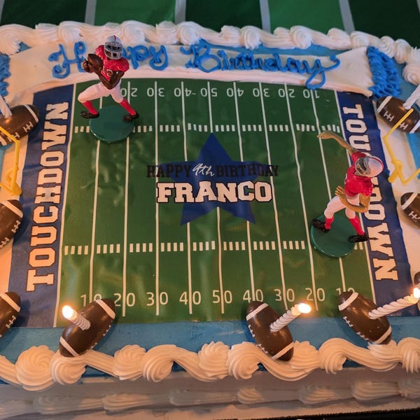 Edible Football Field Personalized Birthday Cake Topper Sugar Sheet ...