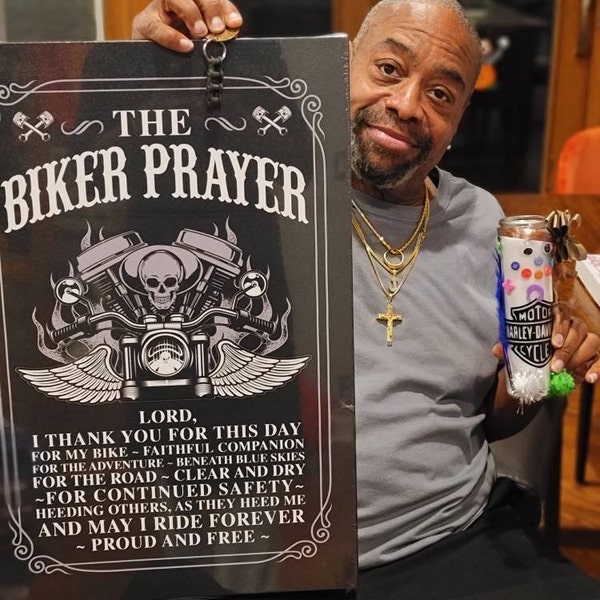 Harley Davidson Garage Art - Biker Prayer - Canvas Art for Motorcycle ...