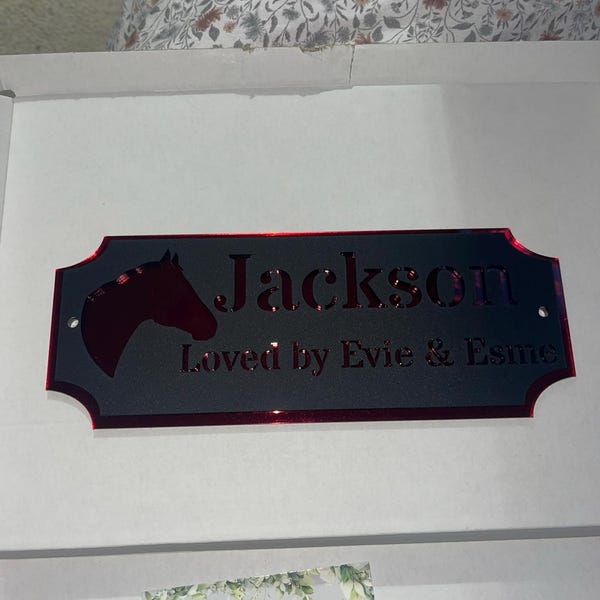 Stable Name Plate / Plaque Cut Out Traditional W/modern Twist Design ...