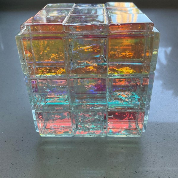 Dichroic Art Glass Cube: NASA Chameleon Crystal Paperweight - Etsy