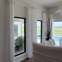 Brass-colored Curtain Rods, Metal Curtain Rods, One Piece Curtain Rods ...