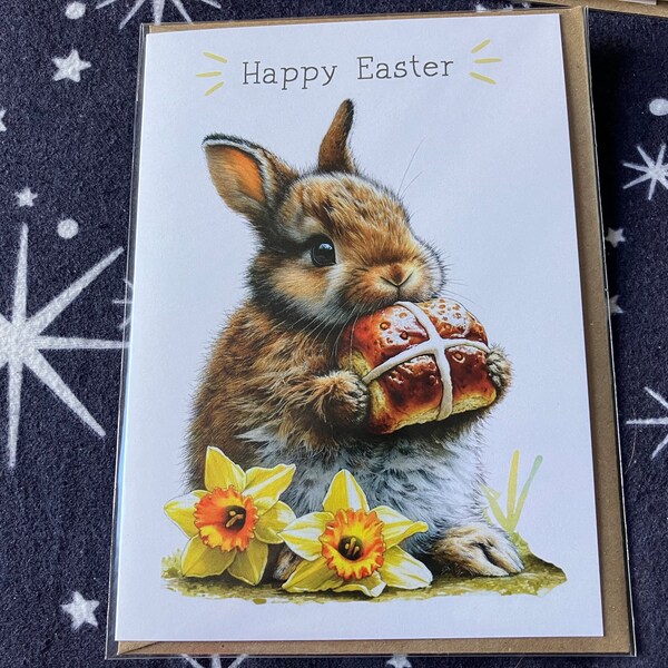 A5 Funny Rabbit Birthday Card Unique Watercolour Painting Personalised ...