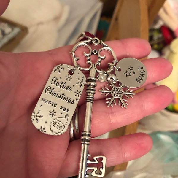 Personalised Father Christmas Magic Key, Custom Hand Stamped Christmas ...