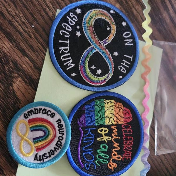 Skull Machine Embroidered Patches Set of Three Tiny Human Skull Patches ...