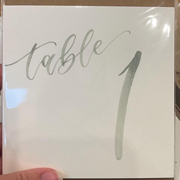 Watercolor Table Numbers Wedding, Calligraphy Table Number Cards, Table ...