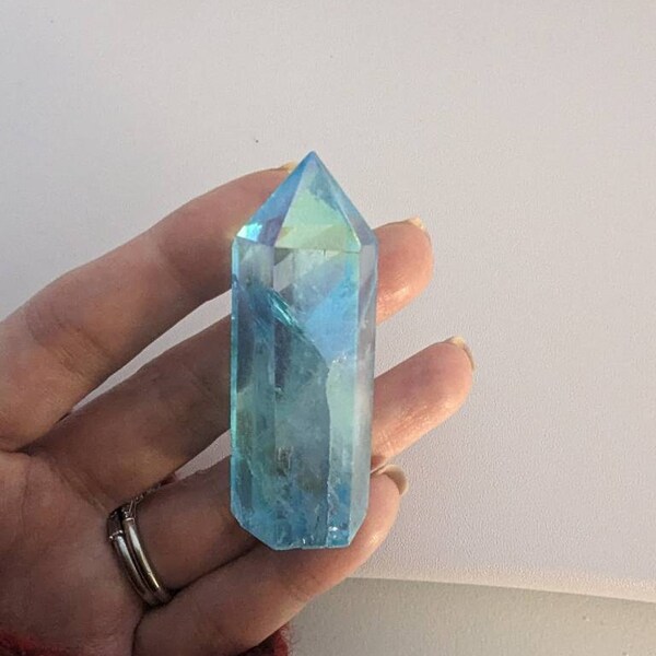 Blue Aura Quartz Point, Blue Angel Aura Quartz, Aqua Aura Quartz Point ...