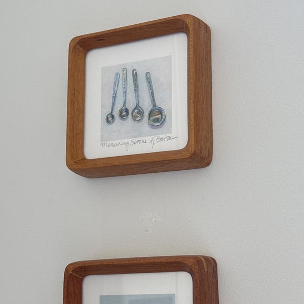 Measuring Spoons Oil Painting Still Print, 4x4, Small Square Art ...