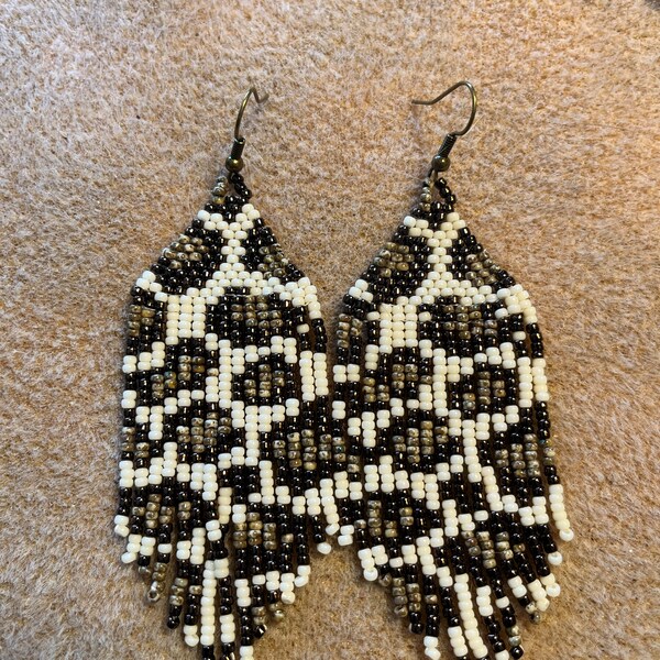 Beading PATTERN - Statement Fringe Earrings "leopard Rosettes", Animal ...