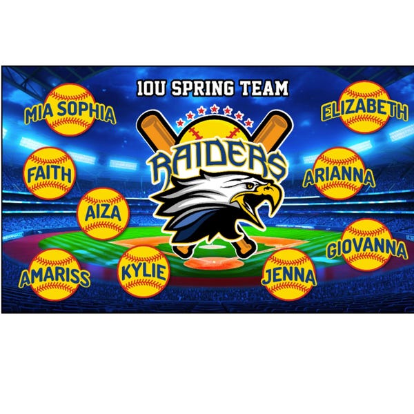Softball Team Banner | T-ball Team Banner | Little League Team Banner ...