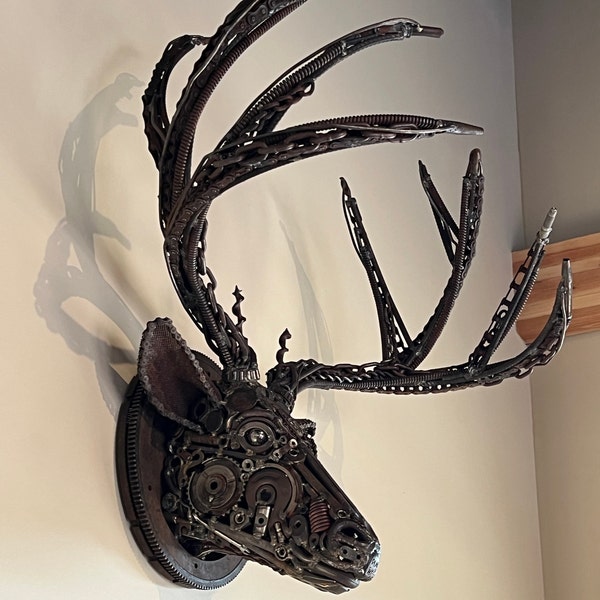 SOLD | Scrap Metal Deer Statue | Reclaimed Metal Deer | Scrap Metal ...