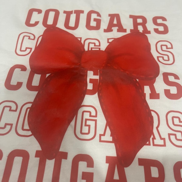 Personalized Team Mascot Bow T-shirt | Coquette Bow School Spirit Shirt ...