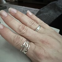 Sideway Initial Ring • Sterling Silver Ring • Stacking Ring • Custom Name Ring • Personalized ...