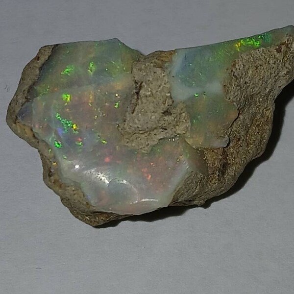 Opal Rough Gemstone, Natural Ethiopian Opal Welo Fire Crystal Opal ...