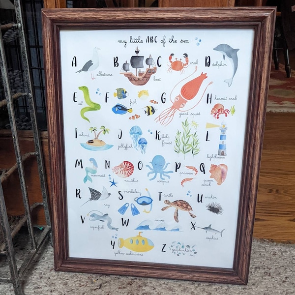 OCEAN Alphabet "absea Alphabet" Print, ABC Sea , Ocean Animals, Nursery ...