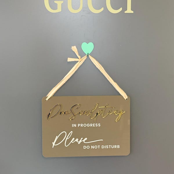 Reversible Lashing Hanging Door Sign, Custom Do Not Disturb Acrylic ...