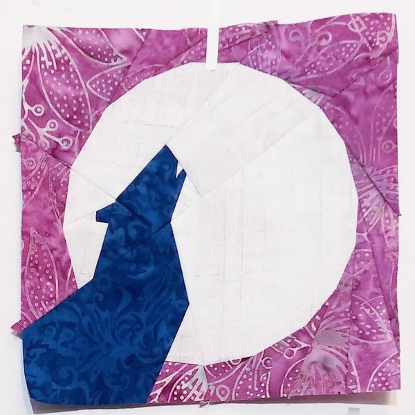 Wolf Under the Moon Quilting Pattern. Foundation Paper Piecing Pattern ...