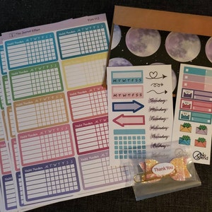 WEEKLY HABIT Tracker Table, Functional Label Planner Stickers for Erin ...