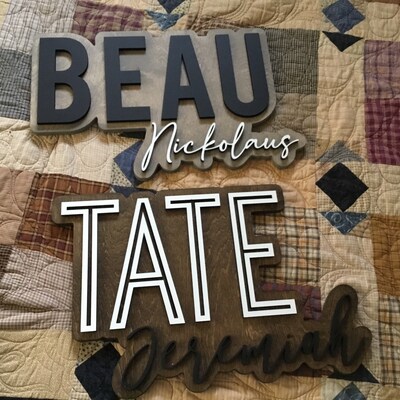 Personalized 3D Nursery Baby Name Sign Custom Wood Name Plaque ...