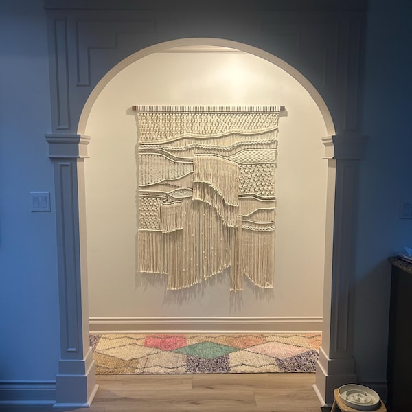 Abstract Fiber Macrame Wall Art, Unique Textured Wall Decor, Japandi ...