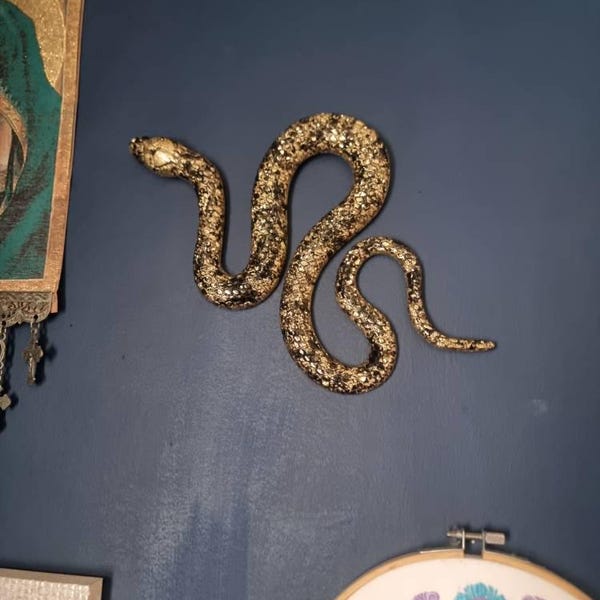 Snake Wall Hanging, Snake Wall Art, Alt Home Decor, Unusual Gift, Snake ...