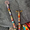14 Inch Jeweled Garden Stake, Planter Stake, Round Prism Garden Stick ...